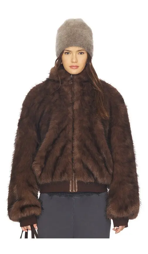 MARRKNULL Hooded Fur Coat