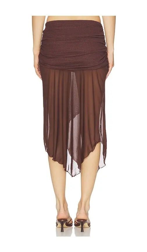 TIGER MIST Zinnia Midi Skirt - Chocolate