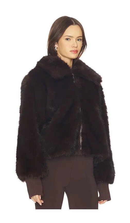 BY.DYLN Reese Faux Fur Bomber Jacket