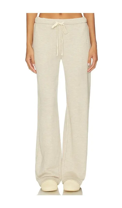 Eterne Oversized Wide Leg Sweatpant - Heather Oatmeal