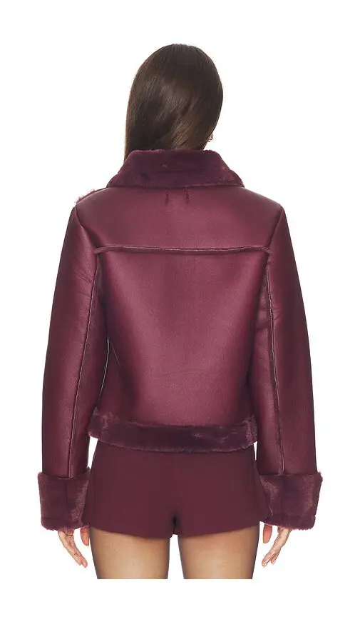 Superdown Sasha Faux Leather Jacket - Oxblood