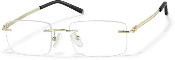 Zenni Rectangle Titanium Rimless Eyeglasses - Gold
