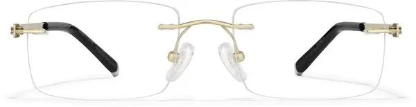 Zenni Rectangle Titanium Rimless Eyeglasses - Gold