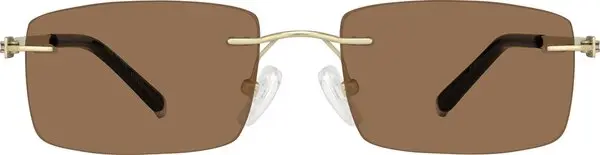 Zenni Rectangle Titanium Rimless Eyeglasses - Gold