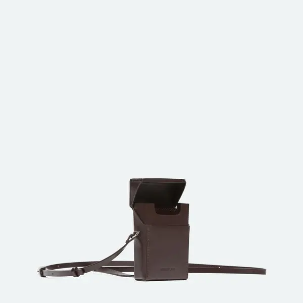 Helmut Lang Leather Mini Crossbody Bag - Mahogany