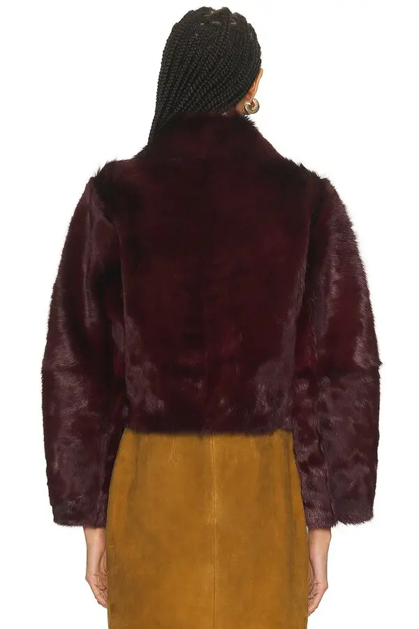 BY MALENE BIRGER Rowani Fur Jacket - Cabernet