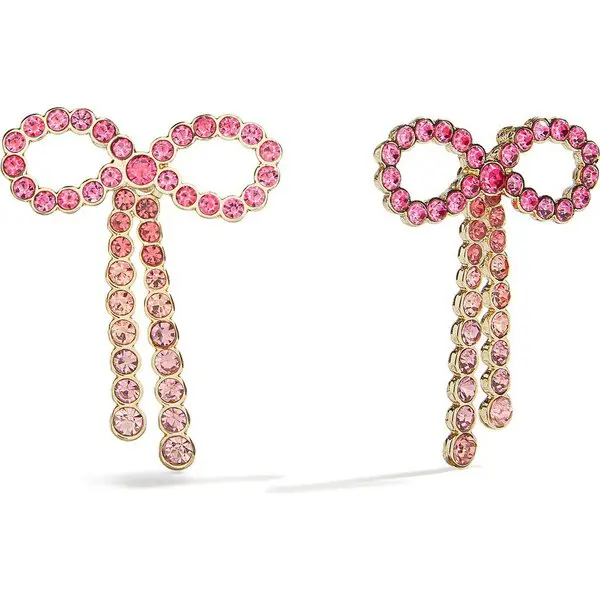 Baublebar Georgia Crystal Bow Earrings - Pink/gold