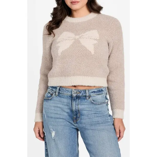 Guess Bow Jacquard Crop Sweater