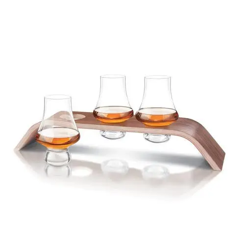 Final Touch 4 Piece Whiskey Flight Tasting Set - Clear