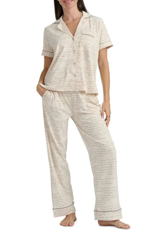 Splendid Short Sleeve Pajamas - Love Letter