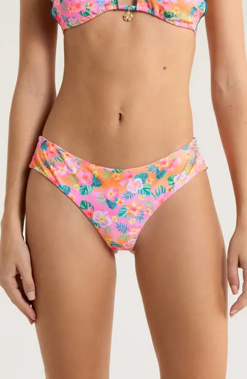 KULANI KINIS Lettuce Trim Thong Bikini Bottoms - Summer Glow