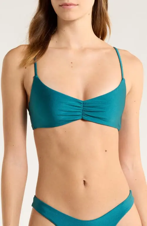 KULANI KINIS Gathered Crop Bikini Top - Laguna Haze
