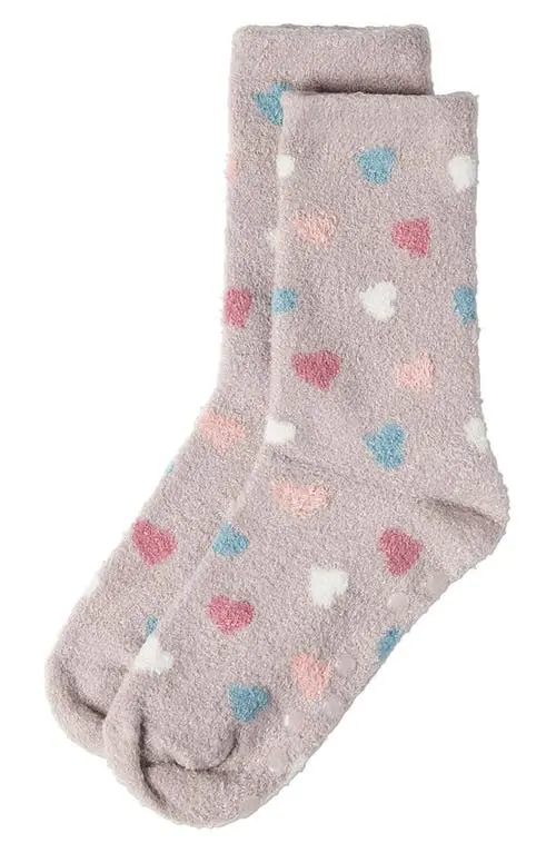MEMOI All Over Hearts Lavender Infused Crew Socks