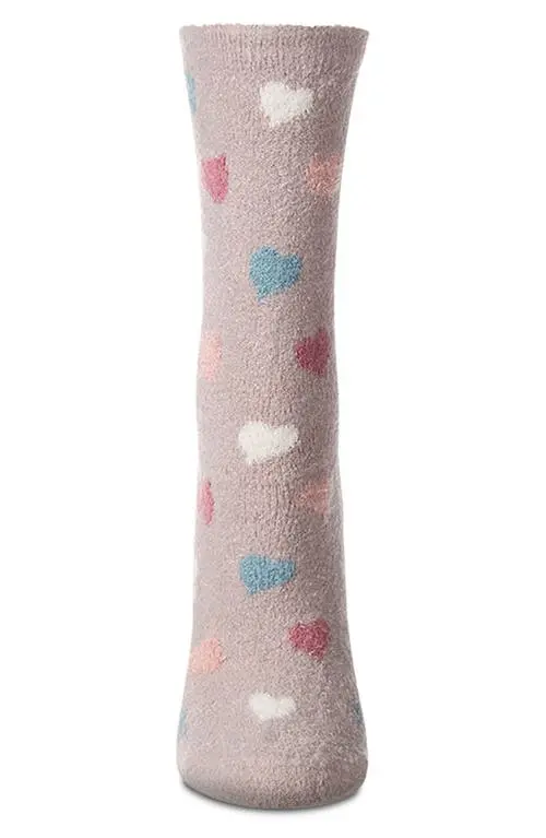 MEMOI All Over Hearts Lavender Infused Crew Socks