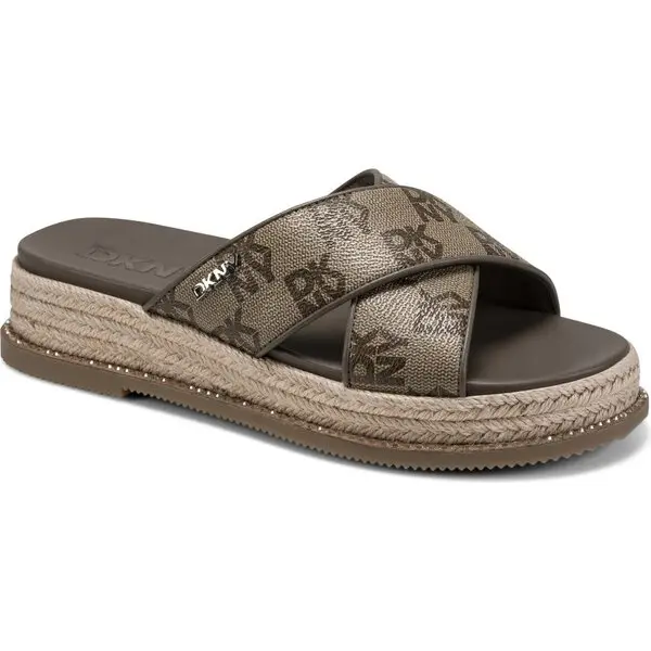 Dkny Berris Cross Band Slide Sandal - Chino