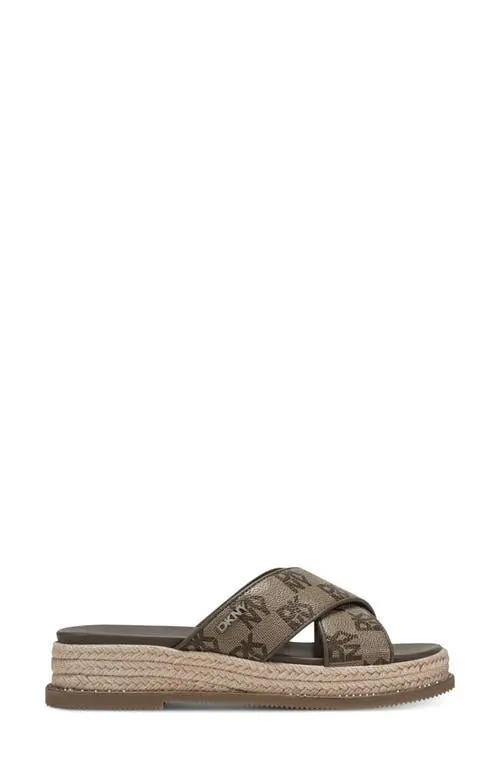 Dkny Berris Cross Band Slide Sandal - Chino