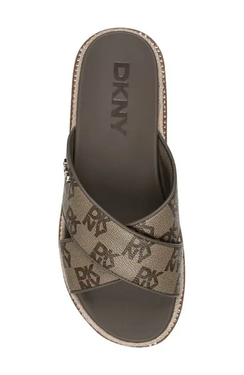 Dkny Berris Cross Band Slide Sandal - Chino