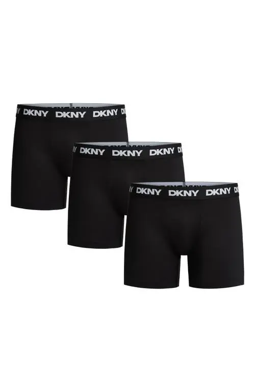 Dkny 3-pack Soft Touch Boxer Briefs - Black/black/black