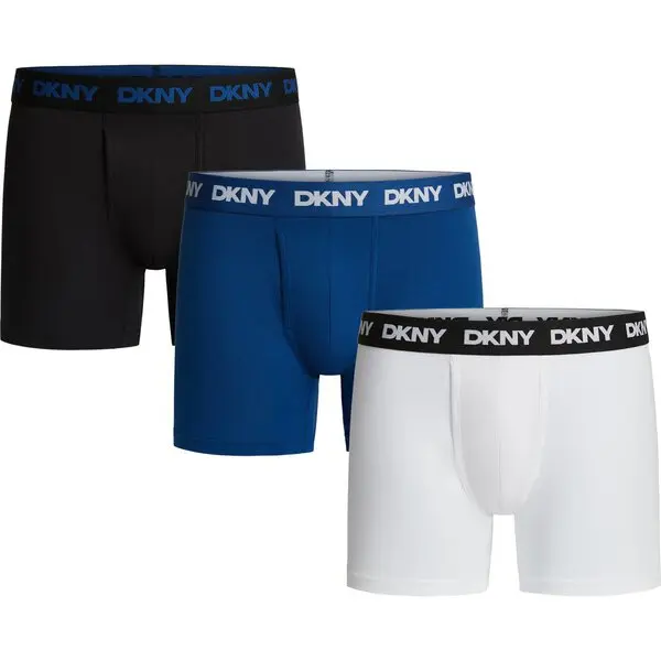 Dkny 3-pack Stretch Cotton Boxer Briefs - Black/limoges/bright White
