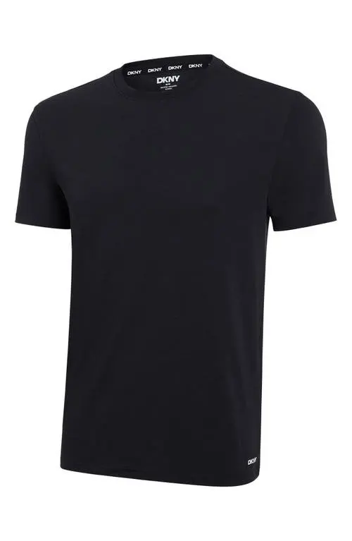Dkny 3-pack Stretch Cotton Crewneck T-shirts - Black
