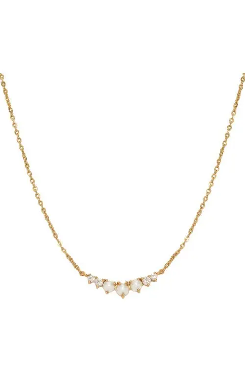 MADE BY MARY Crescent Pearl Necklace - Gold Vermeil