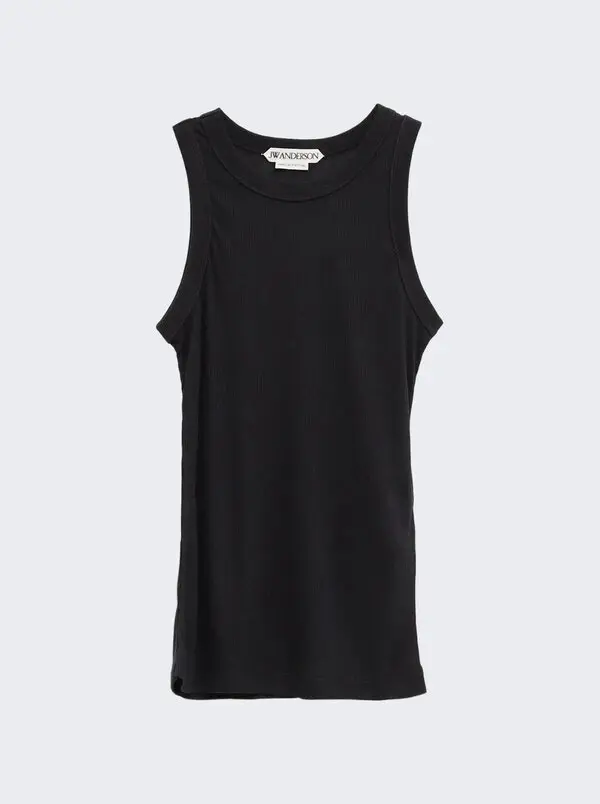 JW Anderson Sheer Ribbed Tank Top - Black