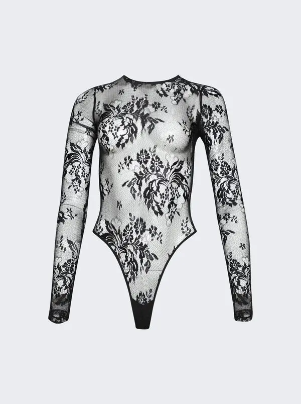 Wardrobe.NYC Lace Bodysuit - Black