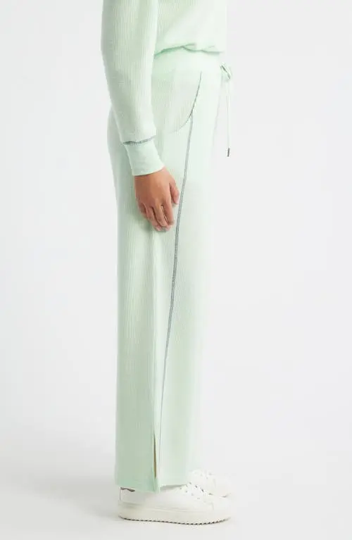 CITY BLUES Contrast Stitch Waffle Knit Lounge Pants