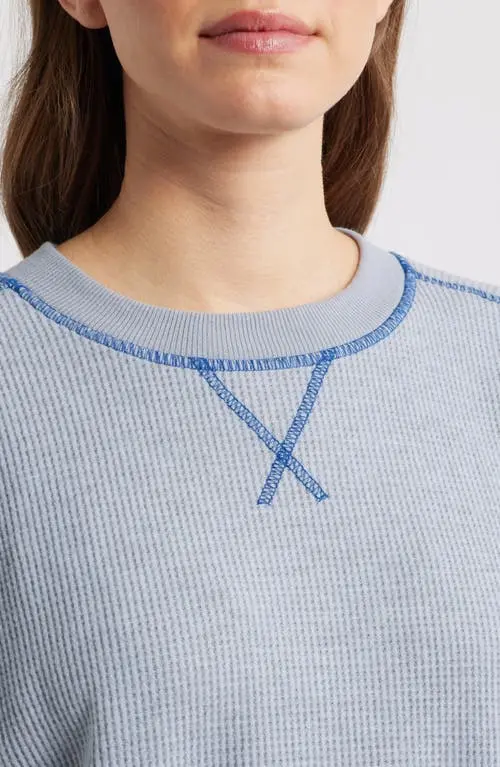 CITY BLUES Contrast Stitch Waffle Knit Sweatshirt