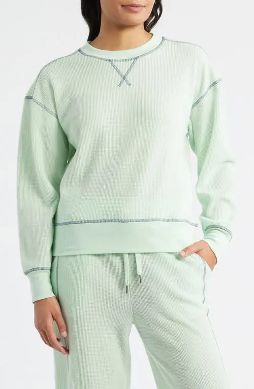 CITY BLUES Contrast Stitch Waffle Knit Sweatshirt