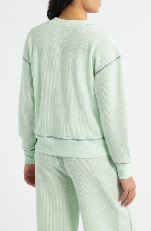 CITY BLUES Contrast Stitch Waffle Knit Sweatshirt