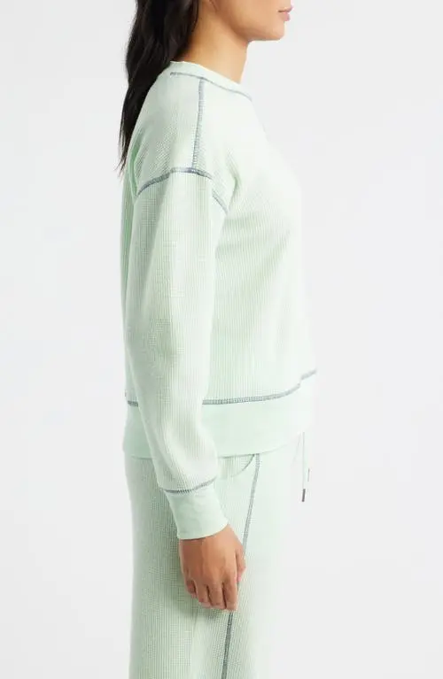 CITY BLUES Contrast Stitch Waffle Knit Sweatshirt