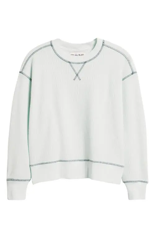 CITY BLUES Contrast Stitch Waffle Knit Sweatshirt