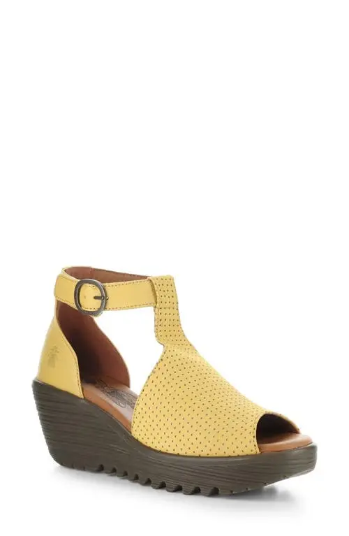 Fly London Lemo Ankle Strap Platform Wedge Sandal - Bumblebee