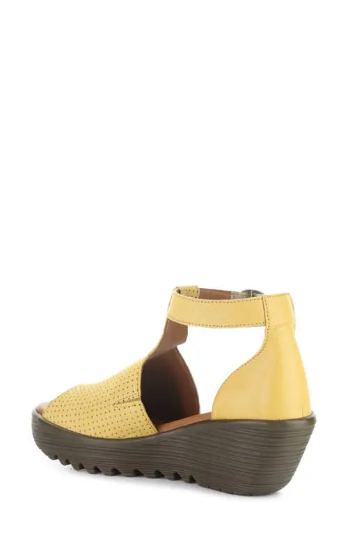 Fly London Lemo Ankle Strap Platform Wedge Sandal - Bumblebee
