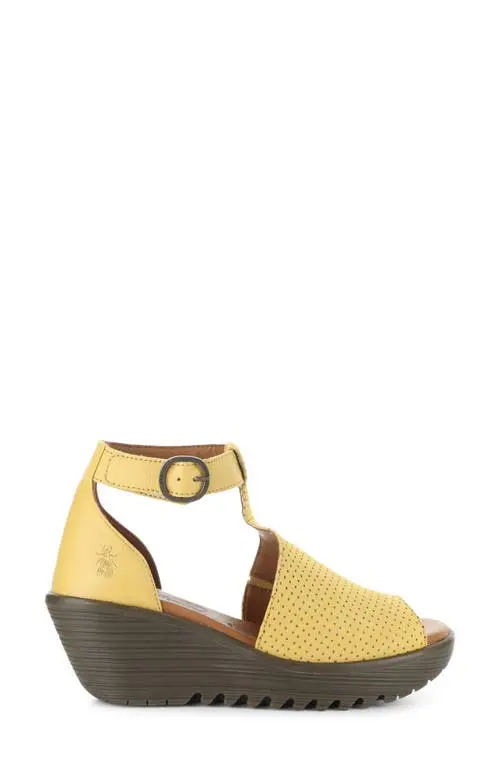 Fly London Lemo Ankle Strap Platform Wedge Sandal - Bumblebee