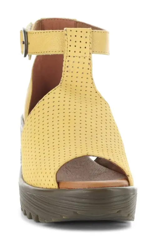 Fly London Lemo Ankle Strap Platform Wedge Sandal - Bumblebee