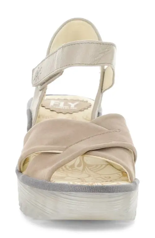 Fly London Yorg Platform Wedge Sandals - Taupe