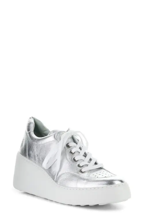 Fly London Derk Platform Wedge Sneakers - 002 Silver
