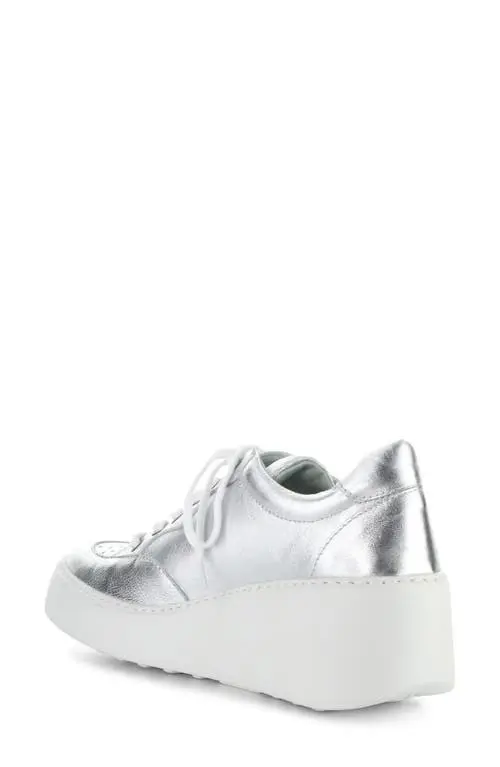 Fly London Derk Platform Wedge Sneakers - 002 Silver
