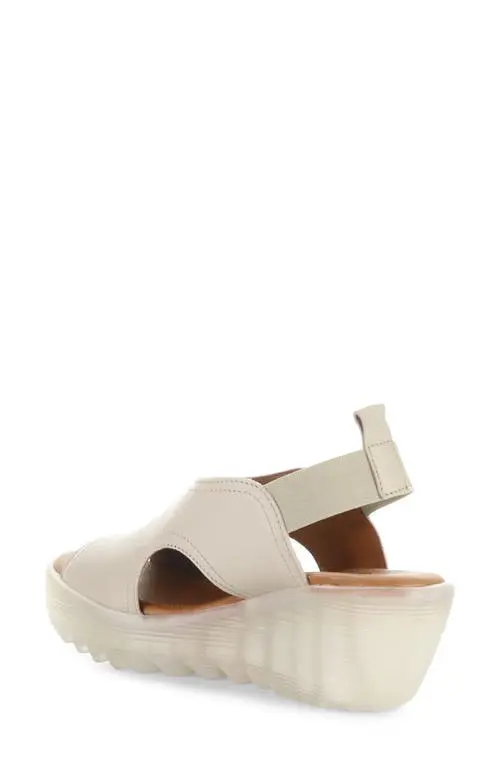 Fly London Liku Slingback Platform Wedge Sandal - Taupe