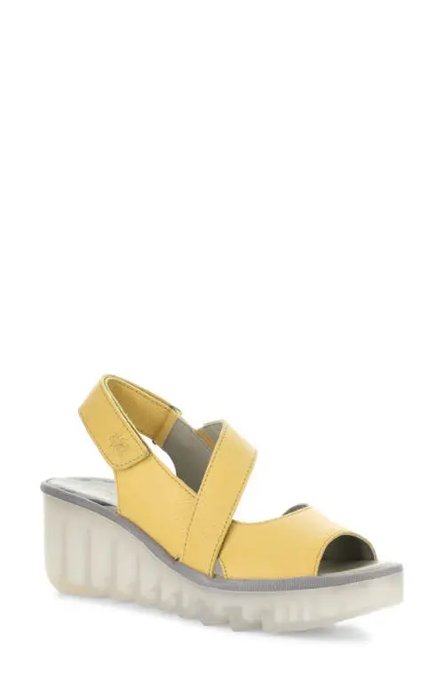 Fly London Basy Slingback Platform Wedge Sandal - Bumblebee