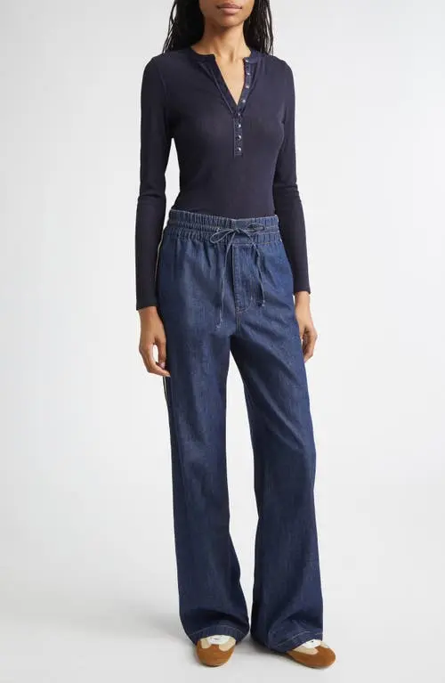Veronica Beard Drexler Knit Henley Top