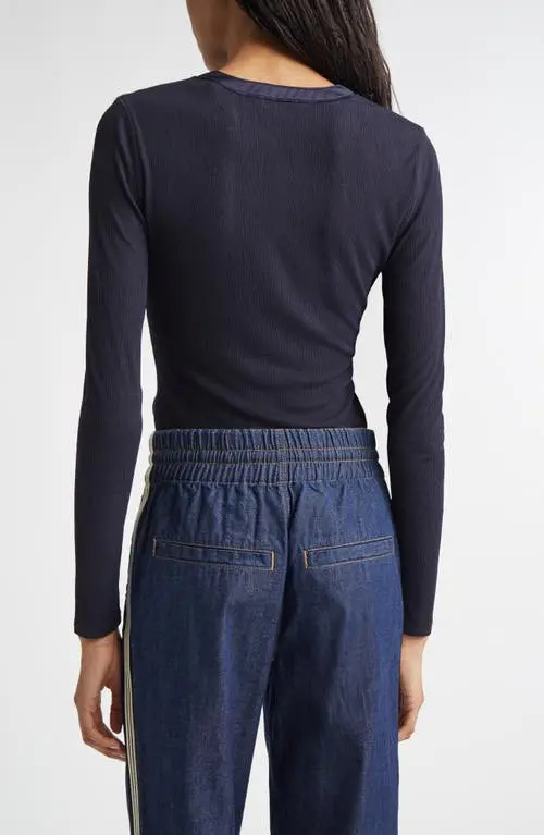 Veronica Beard Drexler Knit Henley Top