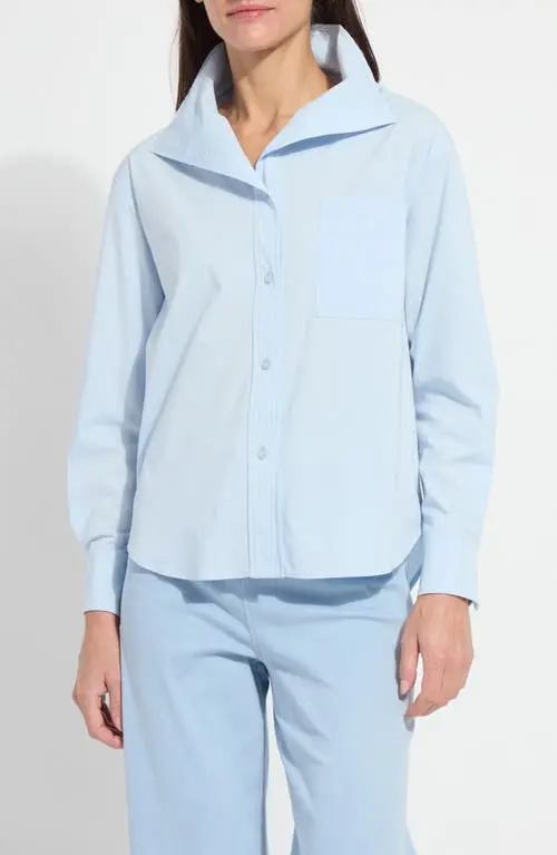 Lyssé Tulsi Funnel Neck Button-up Shirt