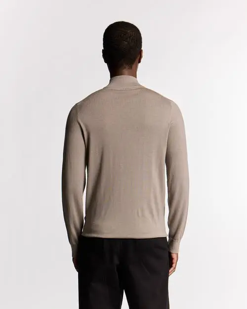 LYLE & SCOTT Merino Quarter Zip Sweater - Cinder