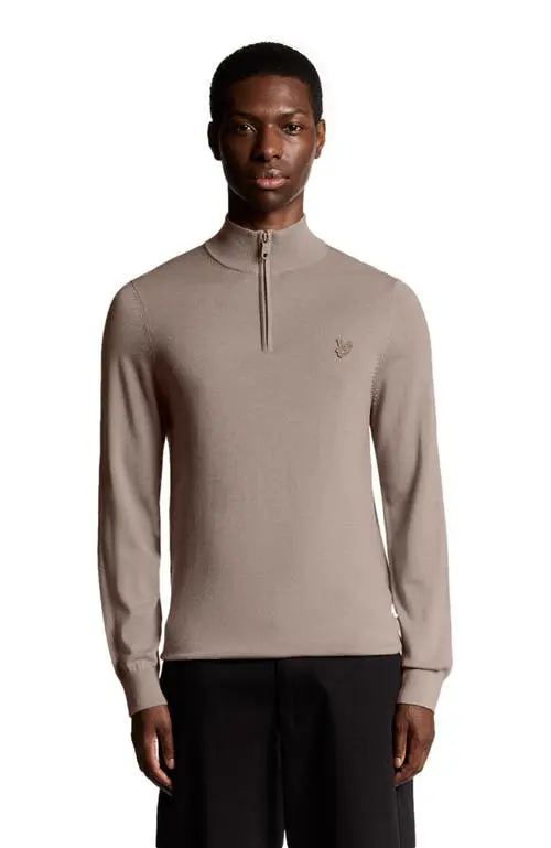 LYLE & SCOTT Merino Quarter Zip Sweater - Cinder