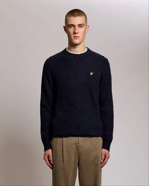 LYLE & SCOTT Ribbed Cable Knit Long Sleeve Sweater