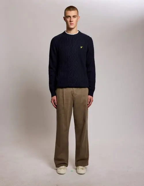 LYLE & SCOTT Ribbed Cable Knit Long Sleeve Sweater