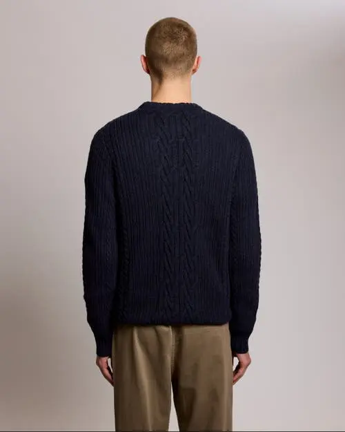 LYLE & SCOTT Ribbed Cable Knit Long Sleeve Sweater